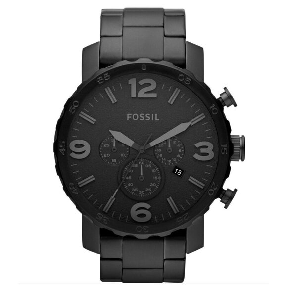 Fossil | Accessories | Fossil Mens Chronograph Nate Blacktone Stainless ...